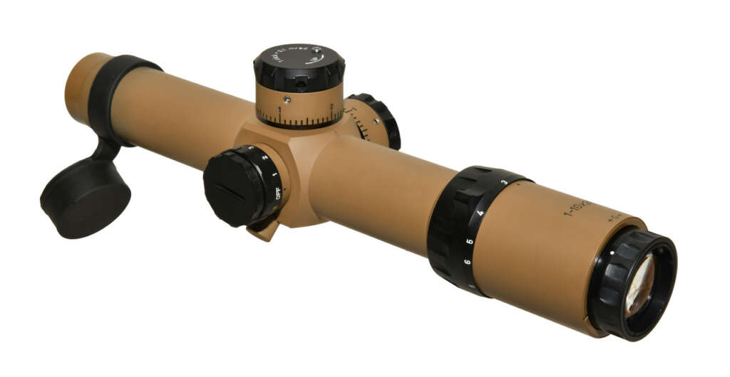 VALDADA 1-10x26 35mm FFP LTS-2 Mil/Mil, Circle dot X1 illum, Desert ...